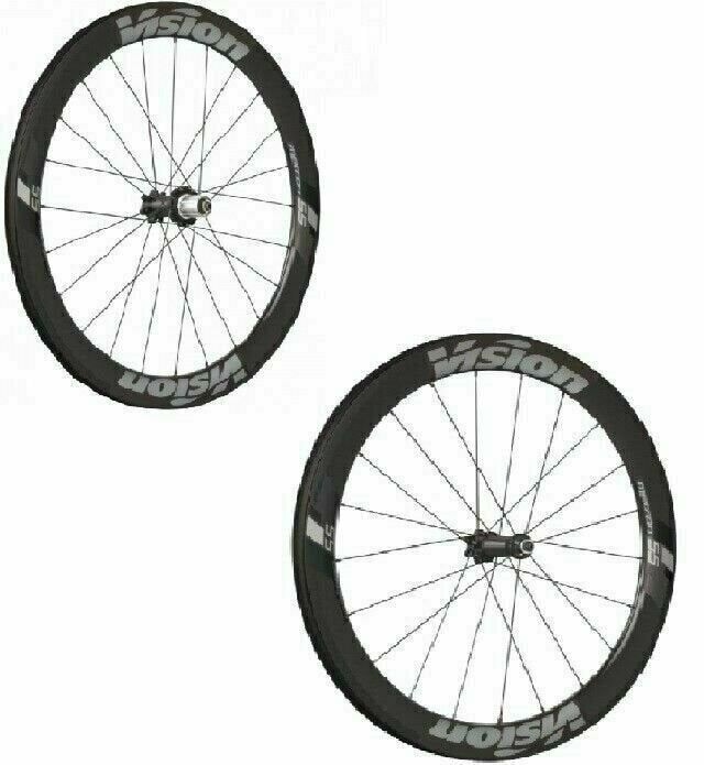 VISION METRON 55 SL Disc CL CARBON Tubular WHEELSET 21F/24R 55MM RIM 1 ...